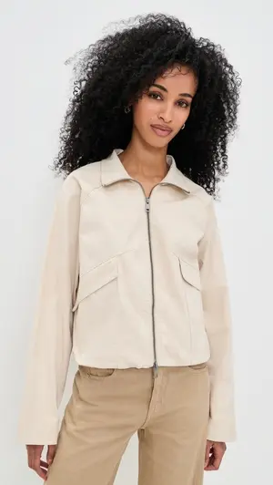 Joe's Jeans Zip-up Bubble Hem Jacket - Stone