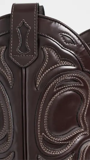 Acne Studios Pointy Leather Cowboy Boots With Bow Detailing