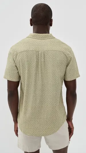 Marine Layer Classic Stretch Selvage Shirt - Sage Shell Print