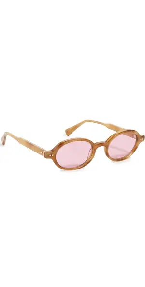 JIMMY FAIRLY Elvie Oval Frame Sunglasses - Brown