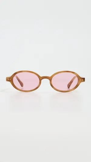 JIMMY FAIRLY Elvie Oval Frame Sunglasses - Brown