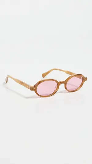 JIMMY FAIRLY Elvie Oval Frame Sunglasses - Brown