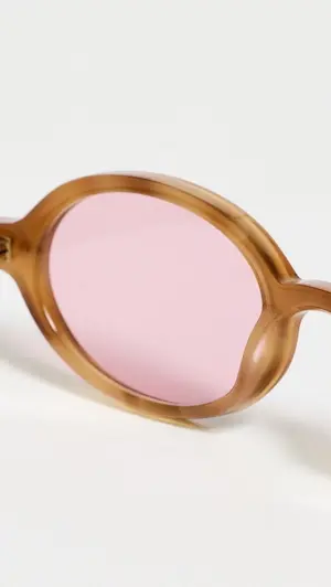 JIMMY FAIRLY Elvie Oval Frame Sunglasses - Brown