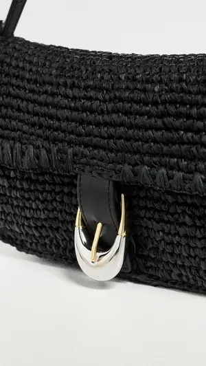 Staud Harlow Raffia Bag - Black