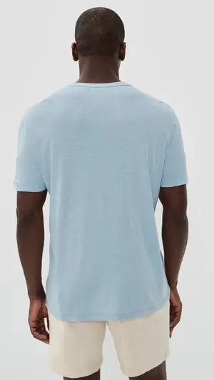 Marine Layer Relaxed Hemp Cotton Tee - Soft Chambray