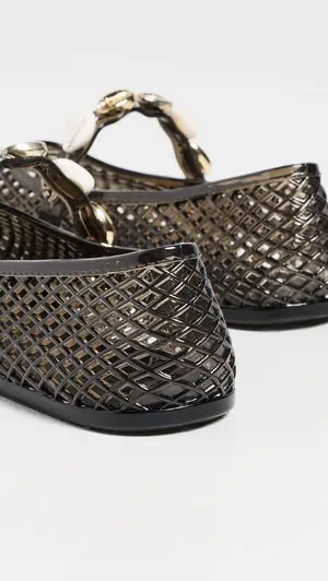 ANCIENT GREEK SANDALS Iro Jelly Flats - Black