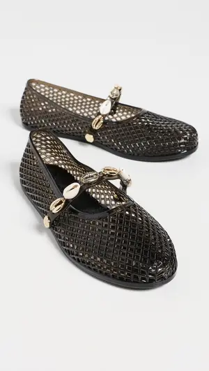 ANCIENT GREEK SANDALS Iro Jelly Flats - Black