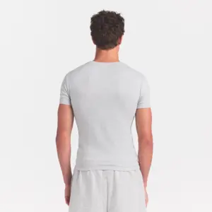 SKIMS Rib T Shirt | Grey | Small | Cotton - Light Heather Grey