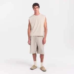 SKIMS Cropped Muscle Tank Top | Light Neutral | Small | Heavyweight Cotton - Buff