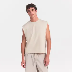SKIMS Cropped Muscle Tank Top | Light Neutral | Small | Heavyweight Cotton - Buff