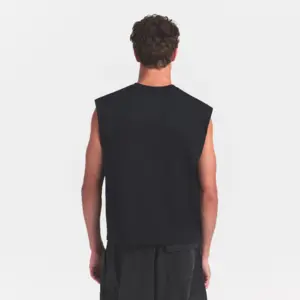 SKIMS Cropped Muscle Tank Top In Heavyweight Cotton - Obsidian