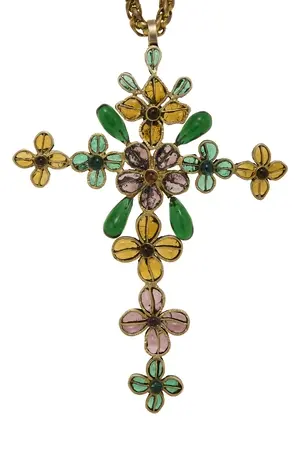 Chanel Gripoix Cross Necklace