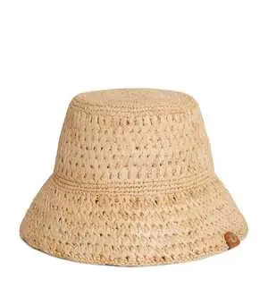 Maje Raffia Bucket Hat - Beige