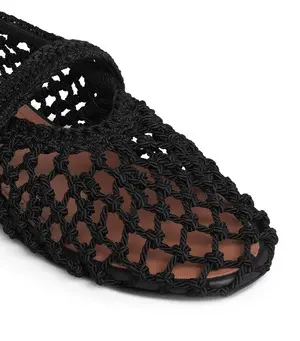Alaïa Satin Crochet Ballet Flats