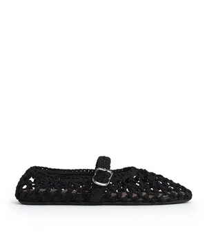 Alaïa Satin Crochet Ballet Flats - Clear