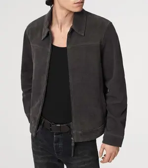 ALLSAINTS Rhone Suede Jacket - Grey