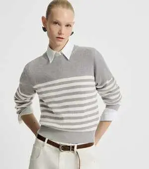 Brunello Cucinelli Cotton-blend Stripe Sweater