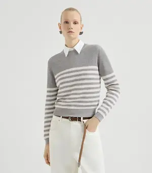 Brunello Cucinelli Cotton-blend Striped Sweater