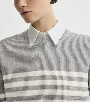 Brunello Cucinelli Cotton-blend Striped Sweater