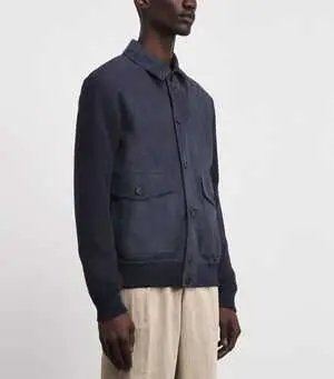 FIORONI CASHMERE Suede Bomber Jacket