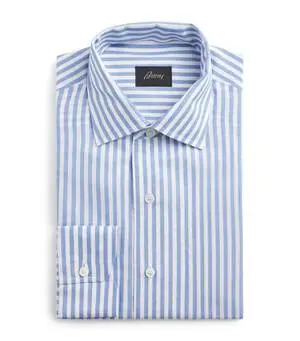 Brioni Cotton-linen Stripe Shirt - White