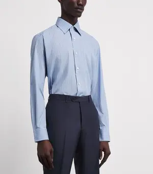 Brioni Sea Island Cotton Stripe Shirt