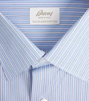 Brioni Sea Island Cotton Stripe Shirt
