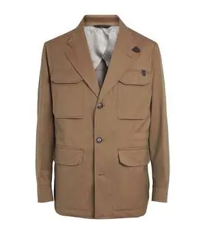 Brioni Leather-trim Blazer