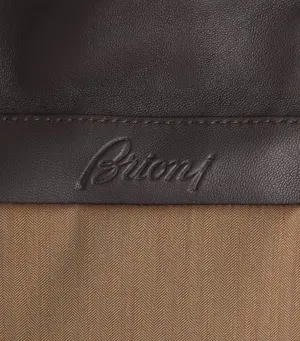Brioni Leather-trim Blazer