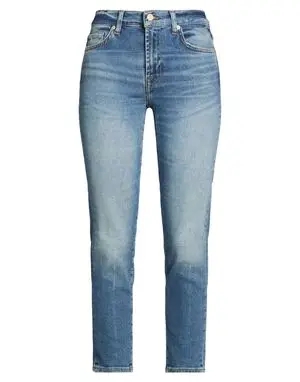 7 For All Mankind Tapered Jeans In Dark Wash Denim