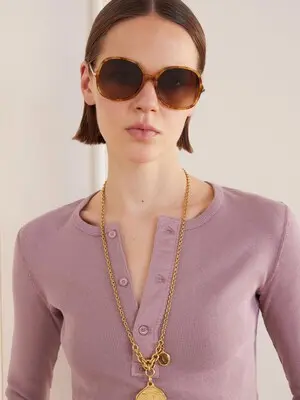 Chloé Rounded-frame Sunglasses - Tortoiseshell