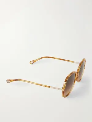 Chloé Rounded-frame Sunglasses - Tortoiseshell