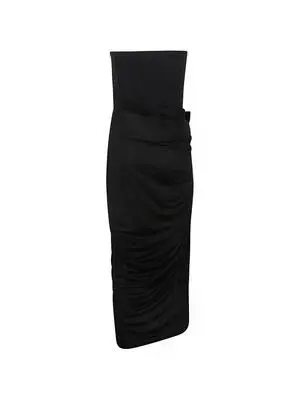 David Koma Crystal-embellished Ruched Midi Dress