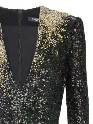 Balmain Embroidered Open Neck Dress