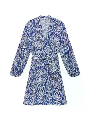 Malìparmi Ikat-print Belted Dress - Blue