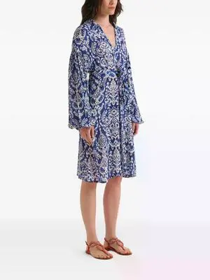 Malìparmi Ikat-print Belted Dress - Blue