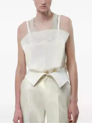 Carven Lace-trimmed Silk Top