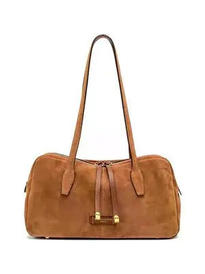 GIANNI CHIARINI Aryna Suede Shoulder Bag - Neutrals