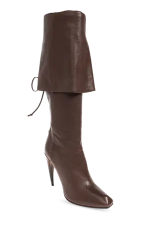 Alexander McQueen Leather Heeled Boots - Brown