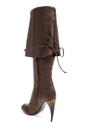 Alexander McQueen Leather Heeled Boots - Brown