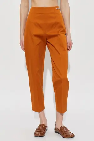 Marni Cotton Trousers With Stitching - Orange