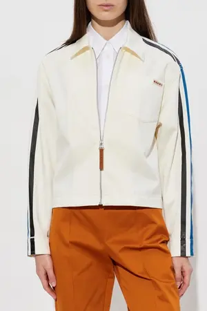 Marni Cotton Jacket With Pocket - Cream