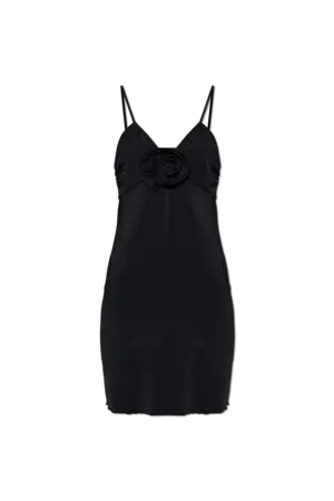Moschino Spaghetti Strap Beach Dress With Fabric Rose Detail