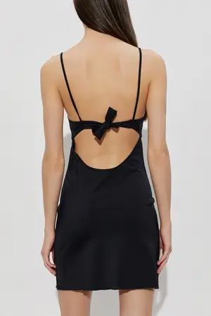 Moschino Spaghetti Strap Beach Dress With Fabric Rose Detail