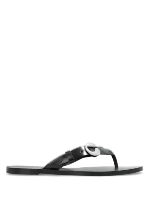 Coperni Leather Thong Sandals - Black