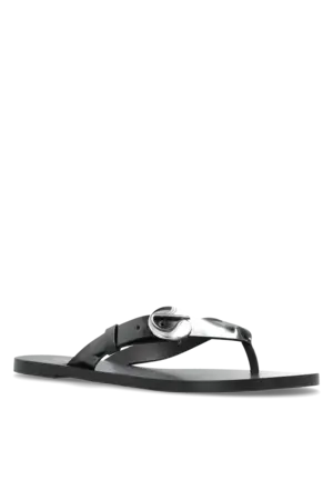 Coperni Leather Thong Sandals - Black