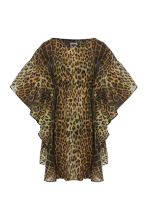 Moschino Beach Dress With Animal Print - Brown