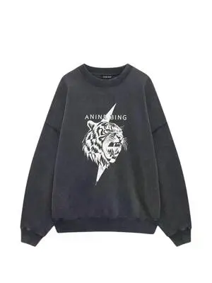 ANINE BING Miles Tiger-print Sweatshirt - Grey