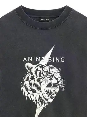 ANINE BING Miles Tiger-print Sweatshirt - Grey
