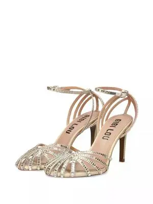 BIBI LOU Crystal-embellished Heeled Sandals - Neutrals